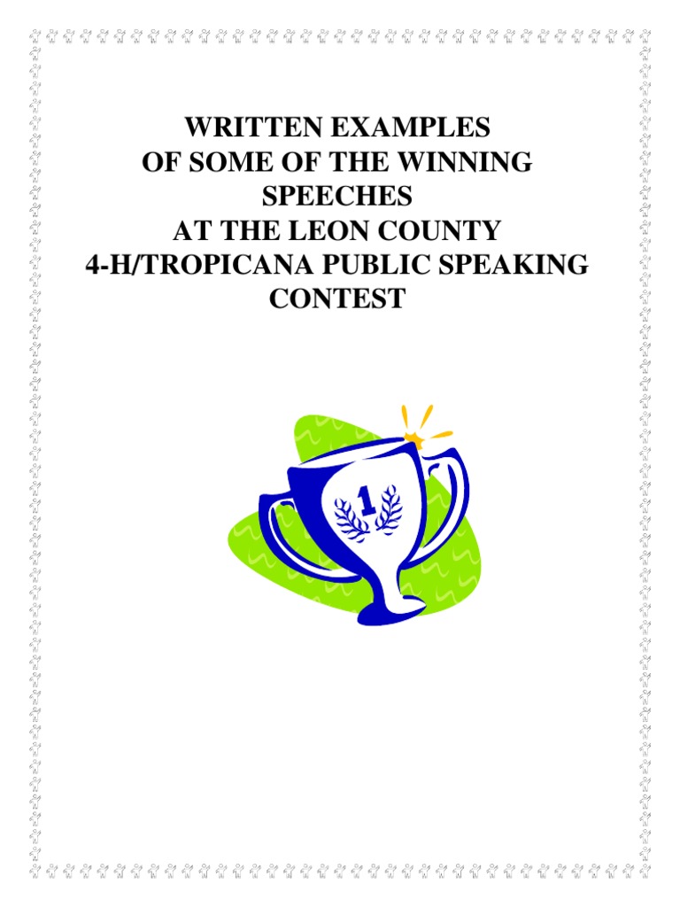 Example of Winning Speeches | PDF