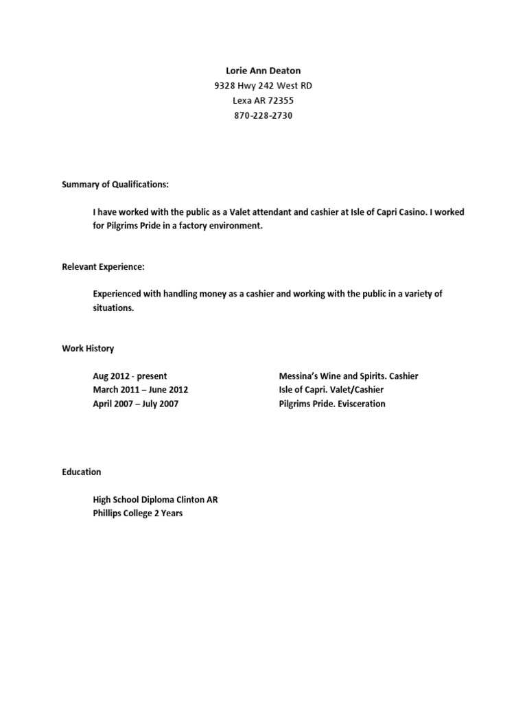 9328 Hwy 242 West RD Lexa AR 72355 870-228-2730: Lorie Ann Deaton | PDF