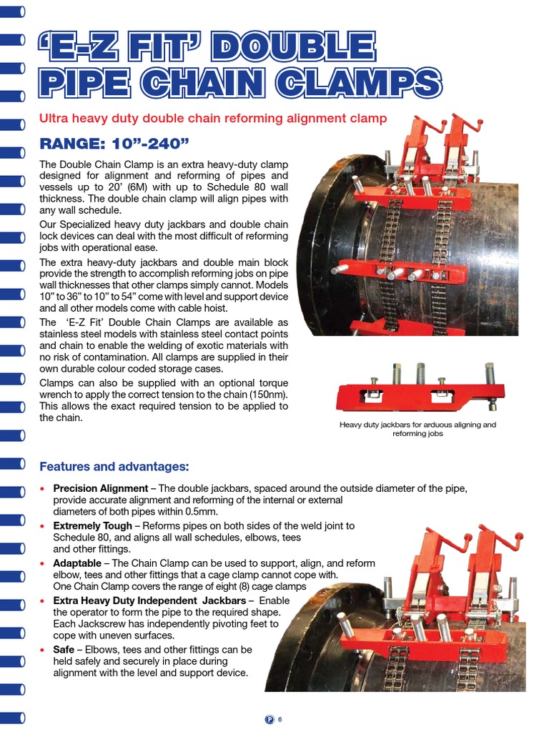 E-Z Fit Double Chain Clamps | PDF | Pipe (Fluid Conveyance) | Building ...