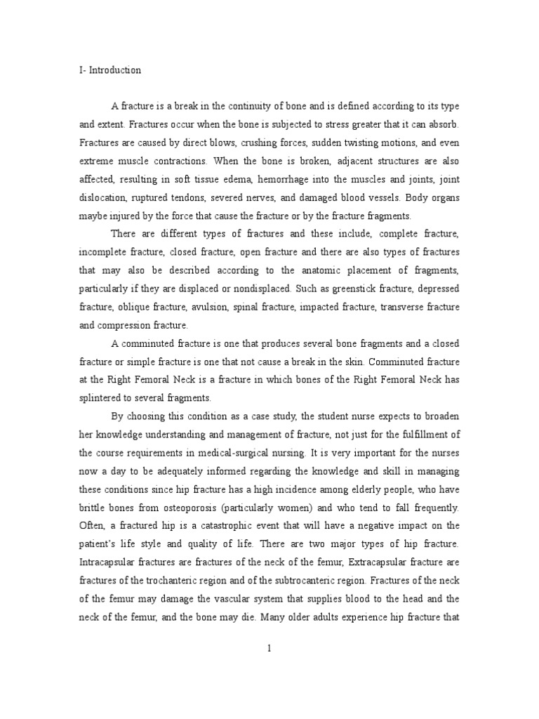 Nursing Care for Comminuted Hip Fracture | PDF | Bone | Paresthesia
