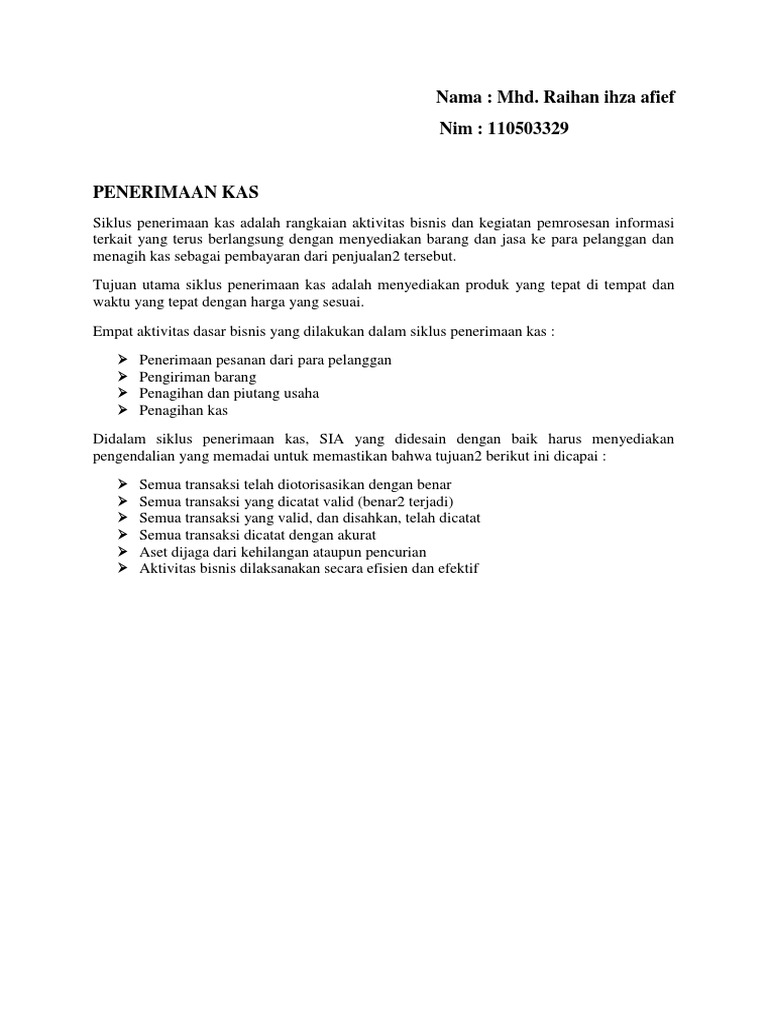 Flowchart Penerimaan Kas | PDF | Pengelolaan Keuangan & Uang | Hukum