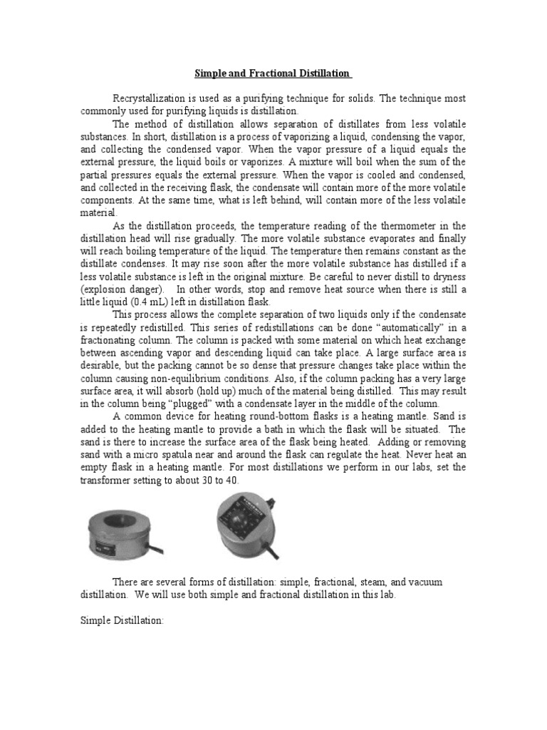 Simple and Fractional Distillation | PDF | Distillation | Separation Processes