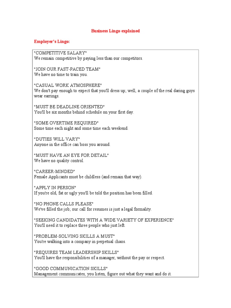 Business Lingo Explained | PDF