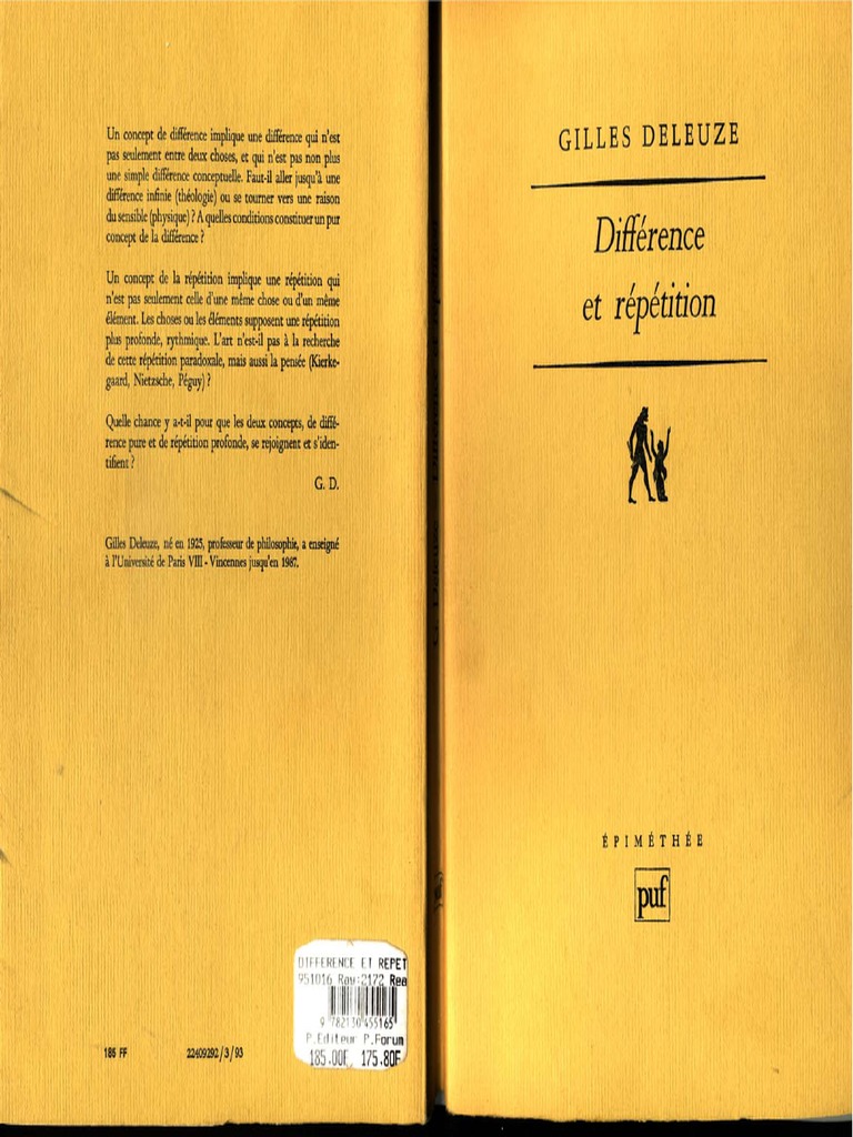 Gilles Deleuze Difference Et Repetition PDF | PDF