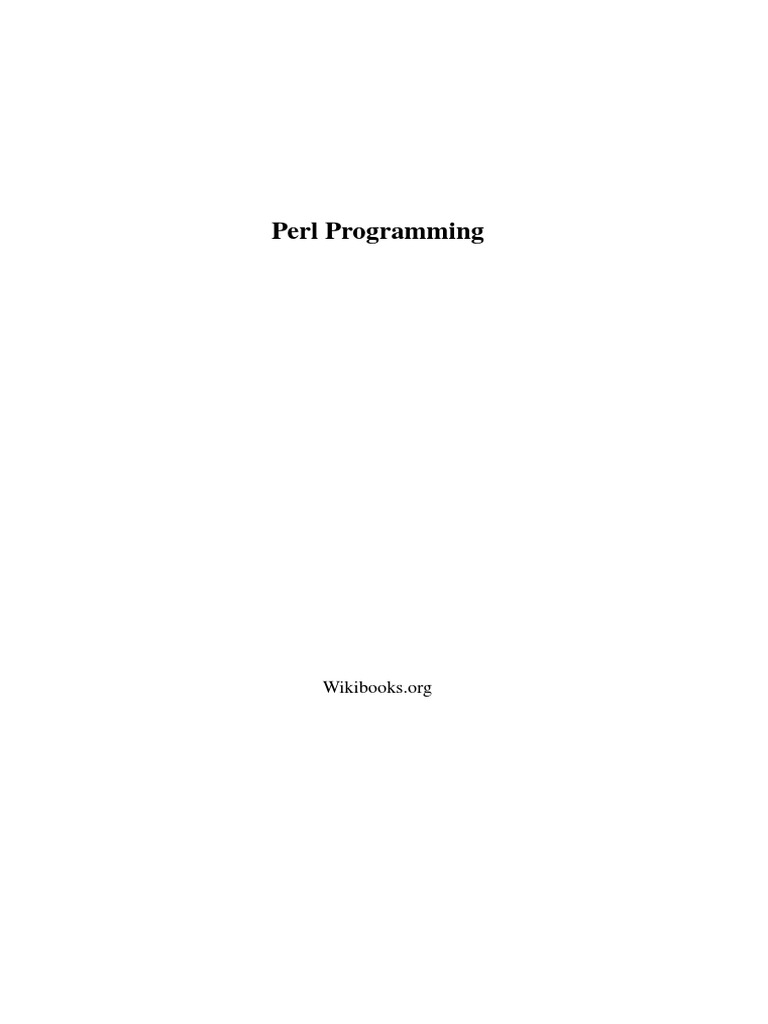 Perl Programming Pdf String Computer Science Command Line Interface 