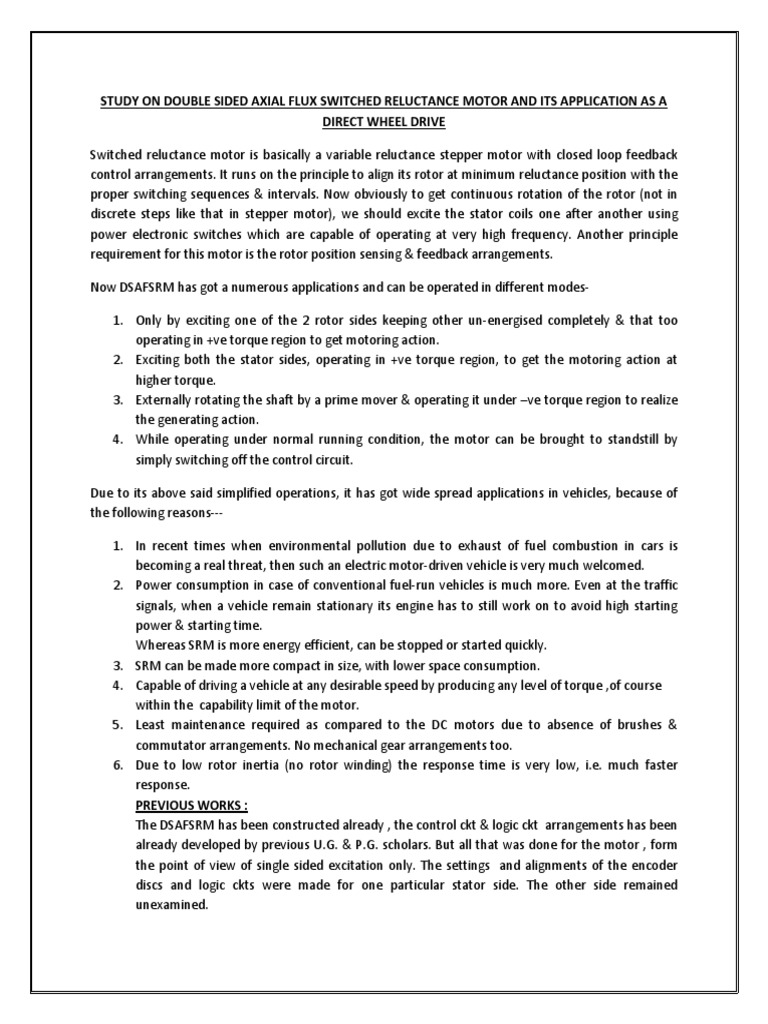 Study On Double Sided Axial Flux Switched Reluctance Motor and Its ...