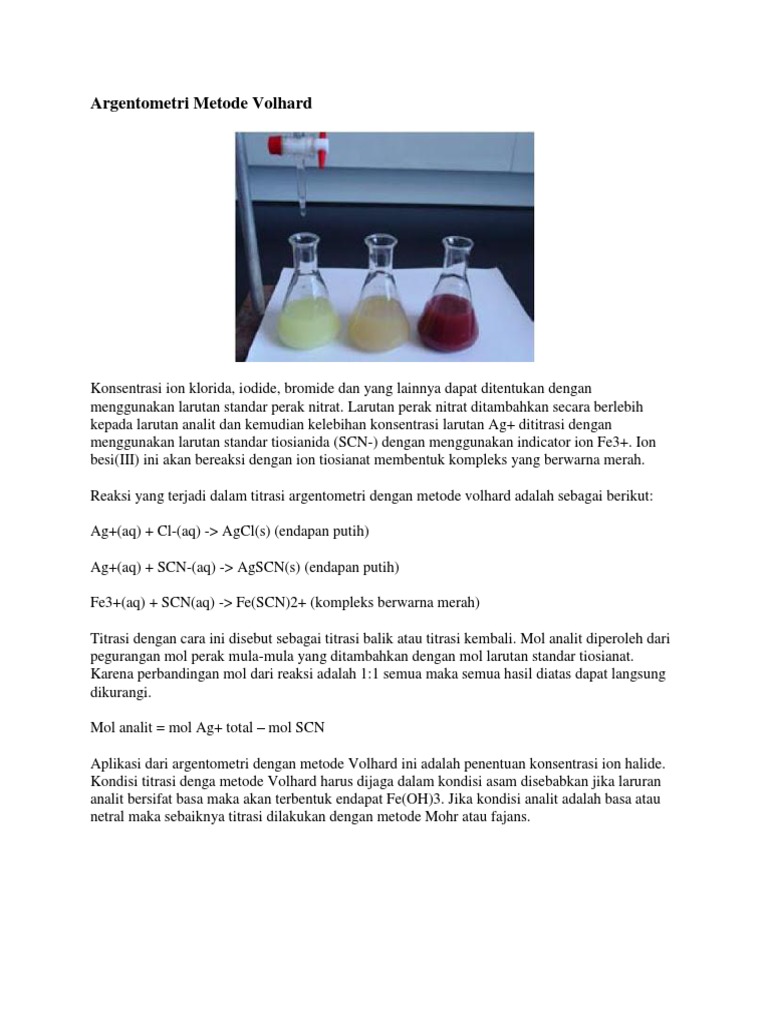 Argentometri Metode Volhard | PDF