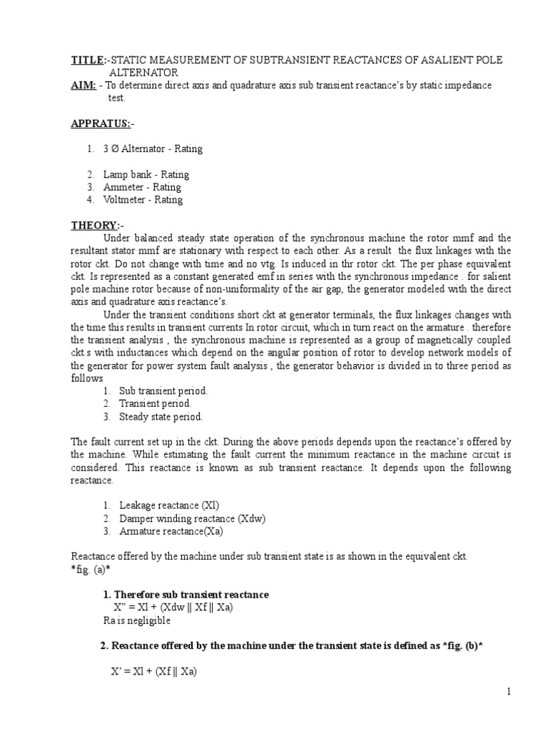 3 +Ok+Direct+Axis+and+Quadrature+Axis+Subtransient+Reactances | PDF | Propulsion | Magnetism
