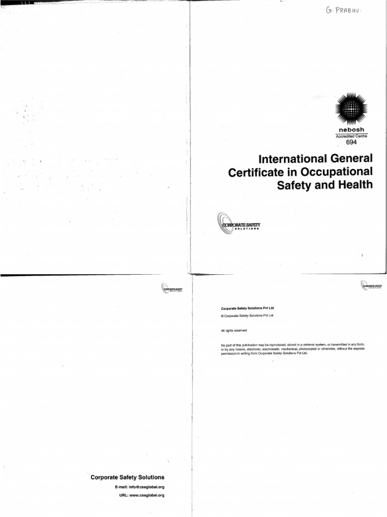 Nebosh Study Material | PDF