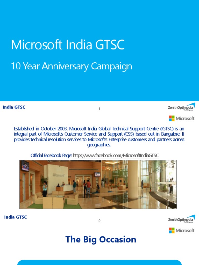 Microsoft GTSC's 10th Anniversary | PDF | Facebook | Mass Media