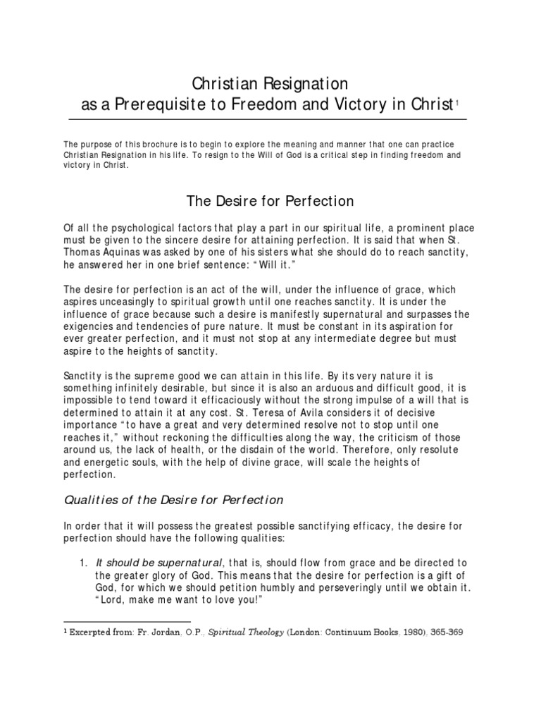 Christian Resignation As A Prerequisite To Victory in Christ | PDF ...