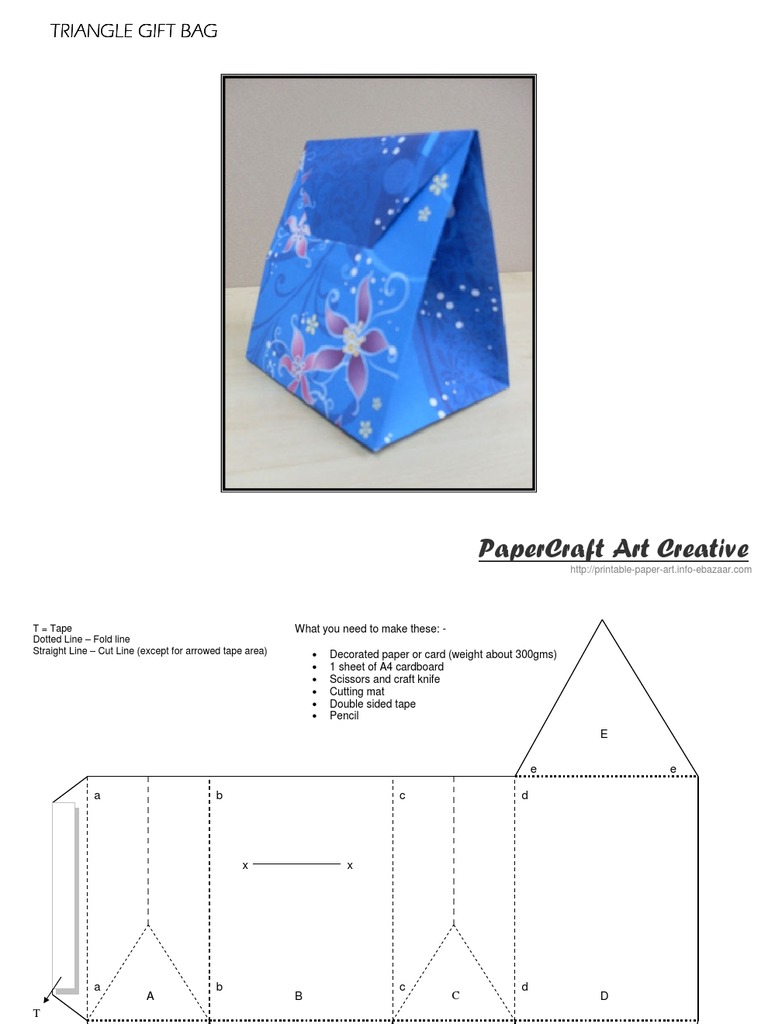 Simple Triangle Gift Bag Template and Tutorial | PDF | Teaching Mathematics
