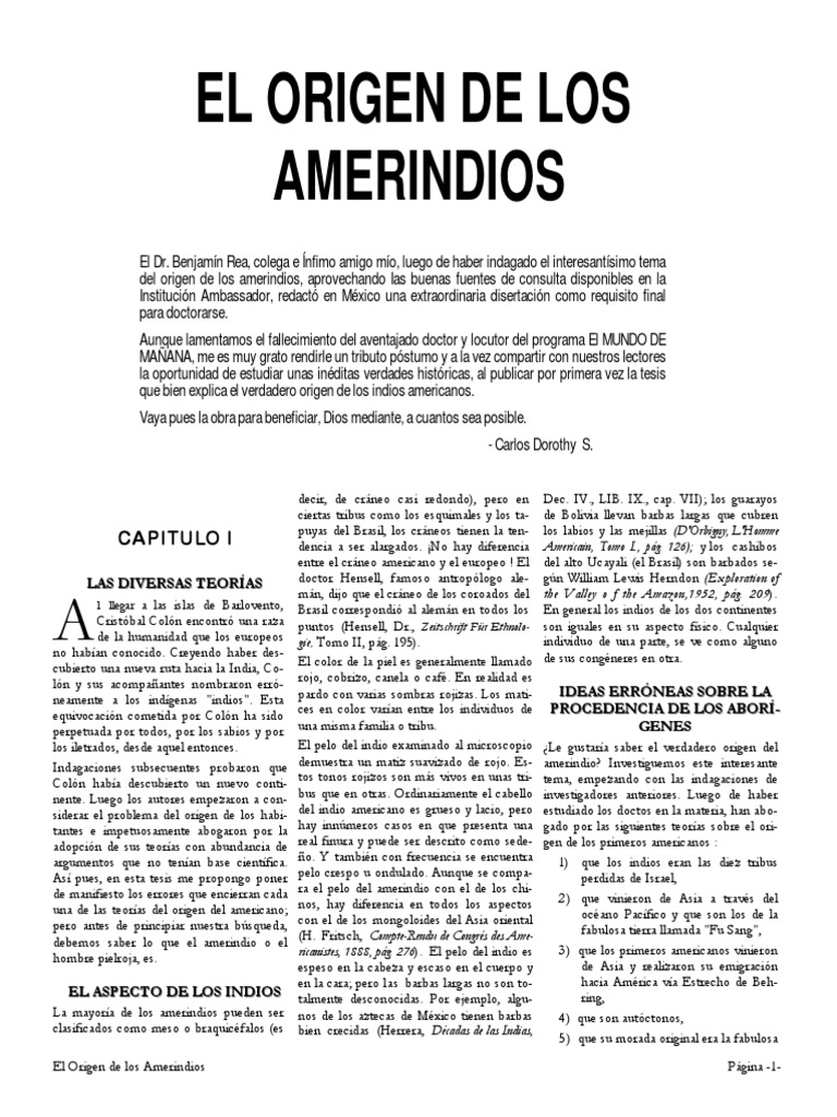 El Origen de Los Amerindios PDF | PDF | Atlantis | Abrahán