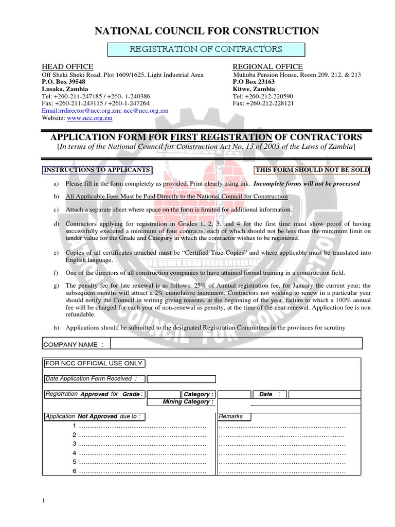 NCC First Registration Form - 2014 PDF | PDF | Architect | Professional ...