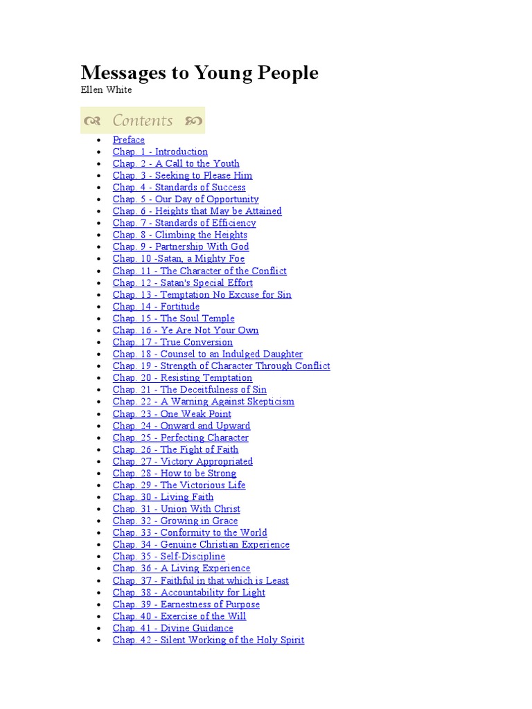 Messages To Young People | PDF | Religious Behaviour And Experience ...