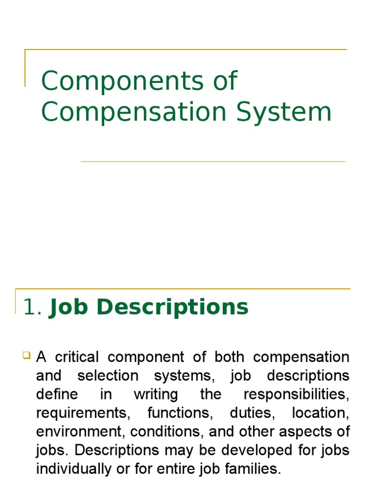 Components of Compensation System | PDF