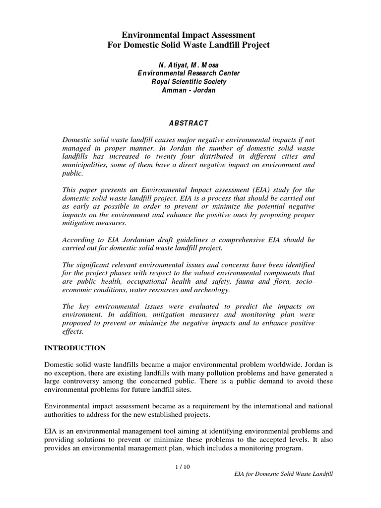 Landfill Waste | Environmental Impact Assessment | Landfill