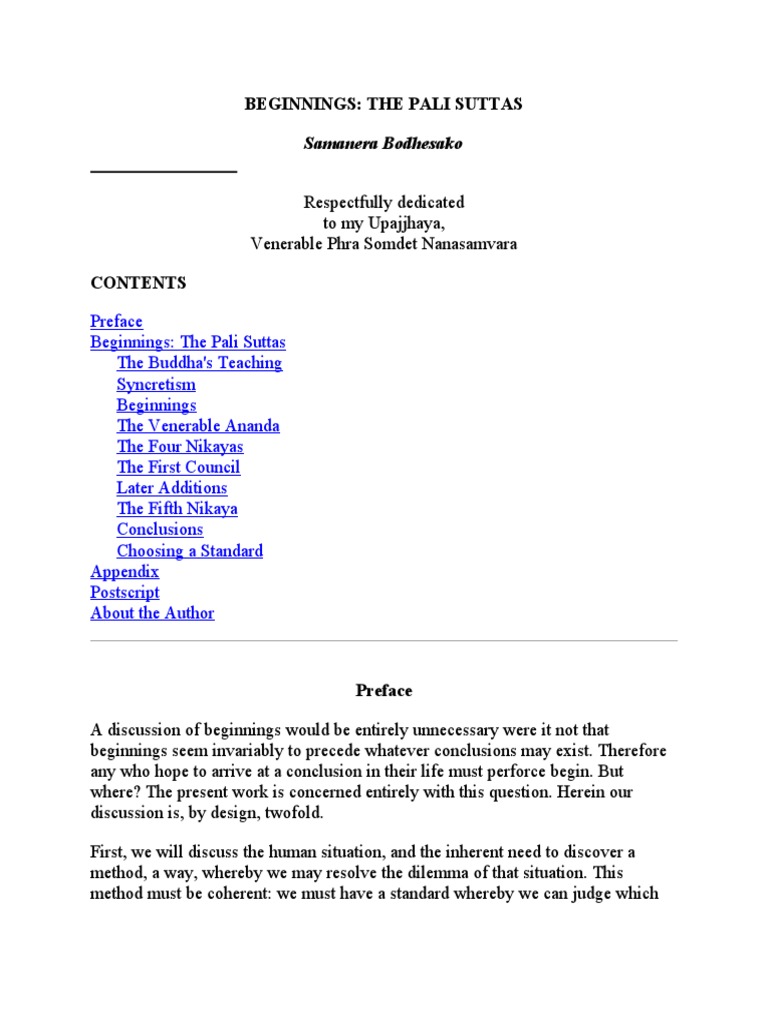 Beginnings: Tracing the Origins and Transmission of the Pali Suttas ...