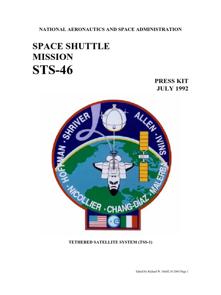 NASA Space Shuttle STS-46 Press Kit | Spacelab | Space Shuttle