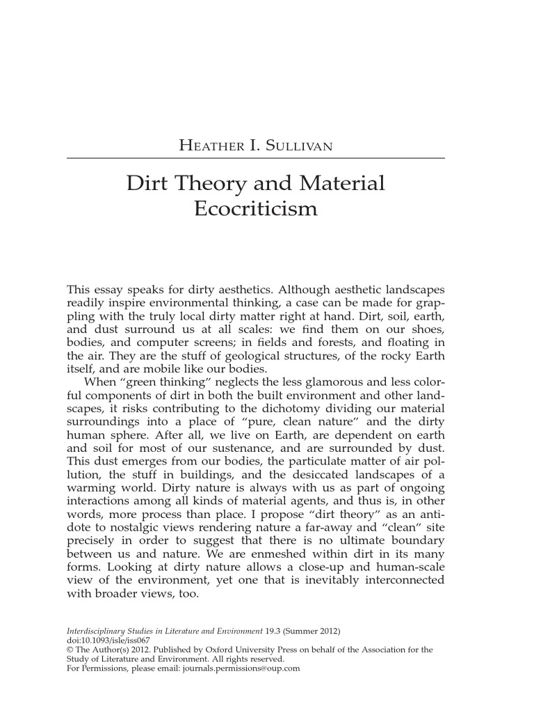 Dirt Theory and Material | PDF | Faust | Soil