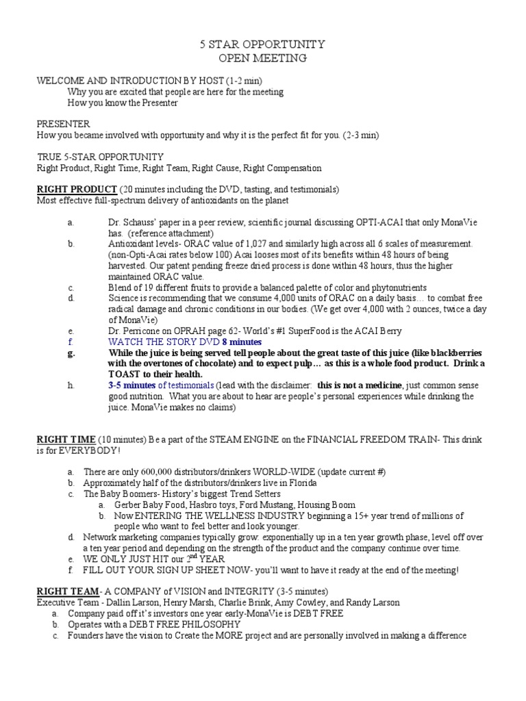 Meeting Script | Economies | Business