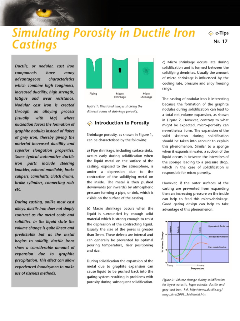 Simulatiing Porosity In Ductile Iron Etip17 Pdf Casting