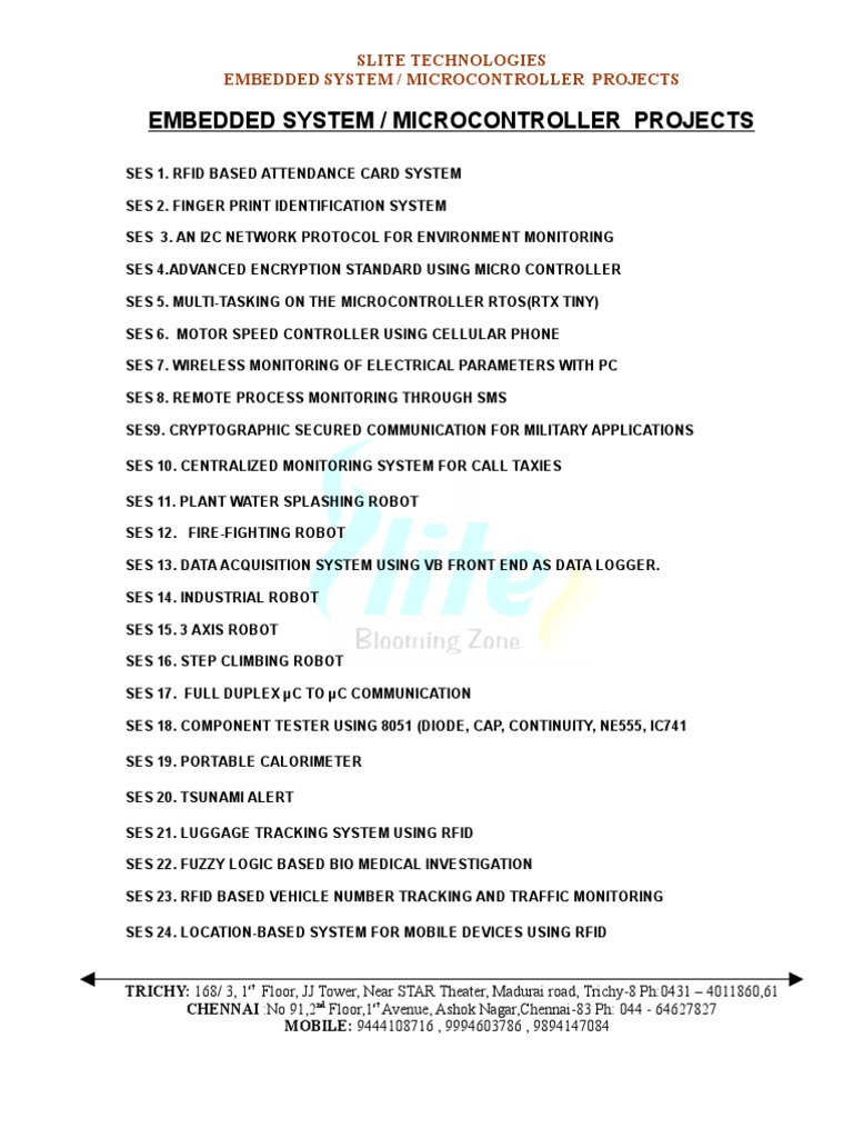 Embedded Systems Project Ideas List | PDF | Embedded System | Security ...