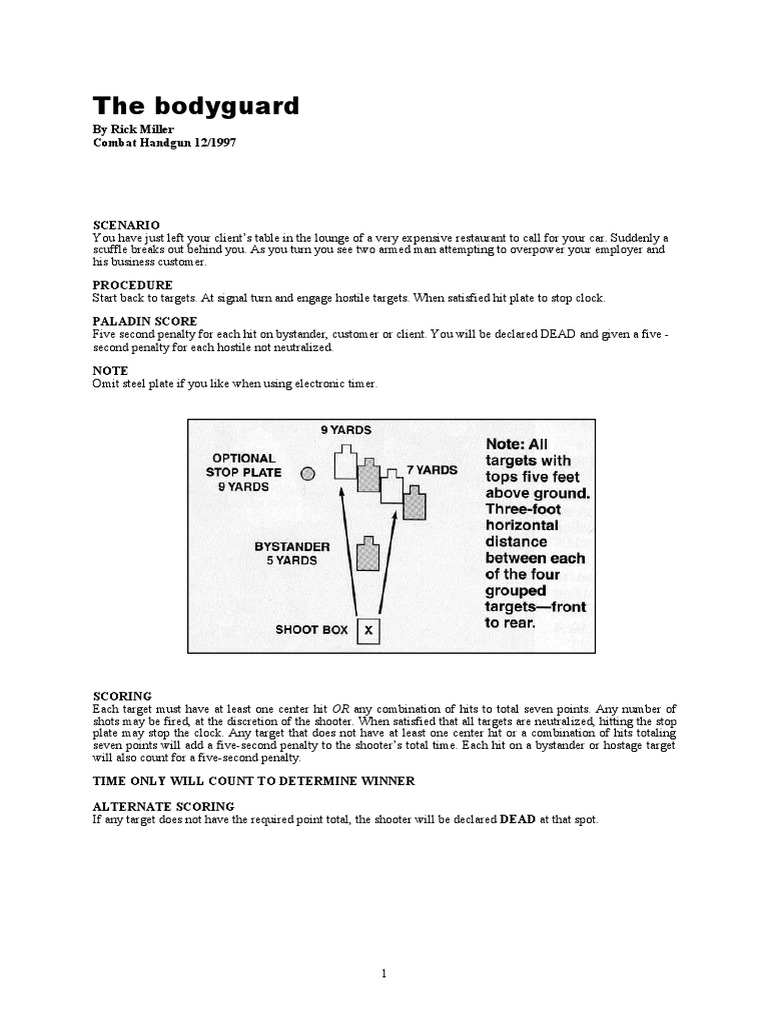 Bodyguard Training Scenario Guide | PDF | Home & Garden