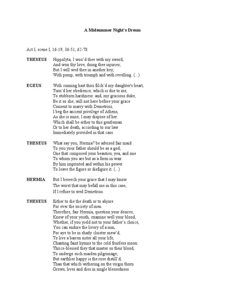 Annotated Sheets - A Midsummer Night - S Dream | PDF | English Plays ...