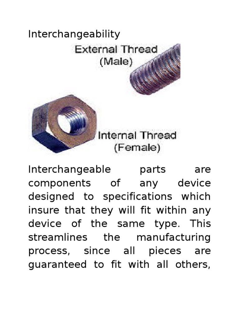 Interchange Ability | PDF | Engineering Tolerance | Engineering