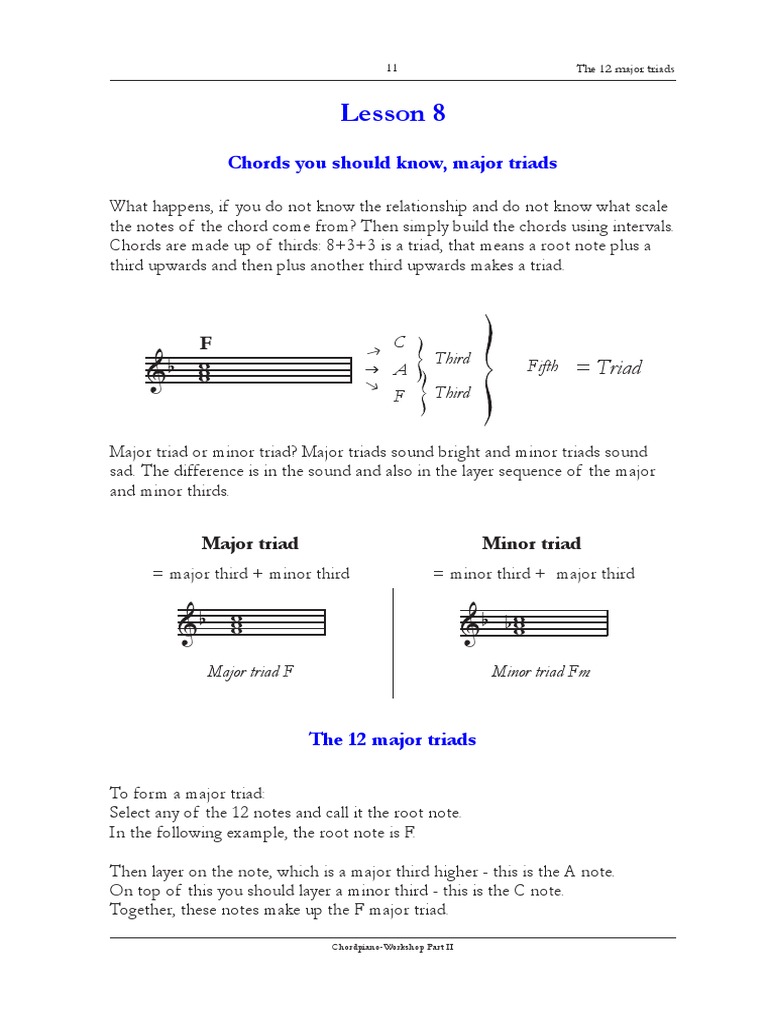 Piano Lessons - Excerpt of Lesson 8 From The Chordpiano-Workshop ...
