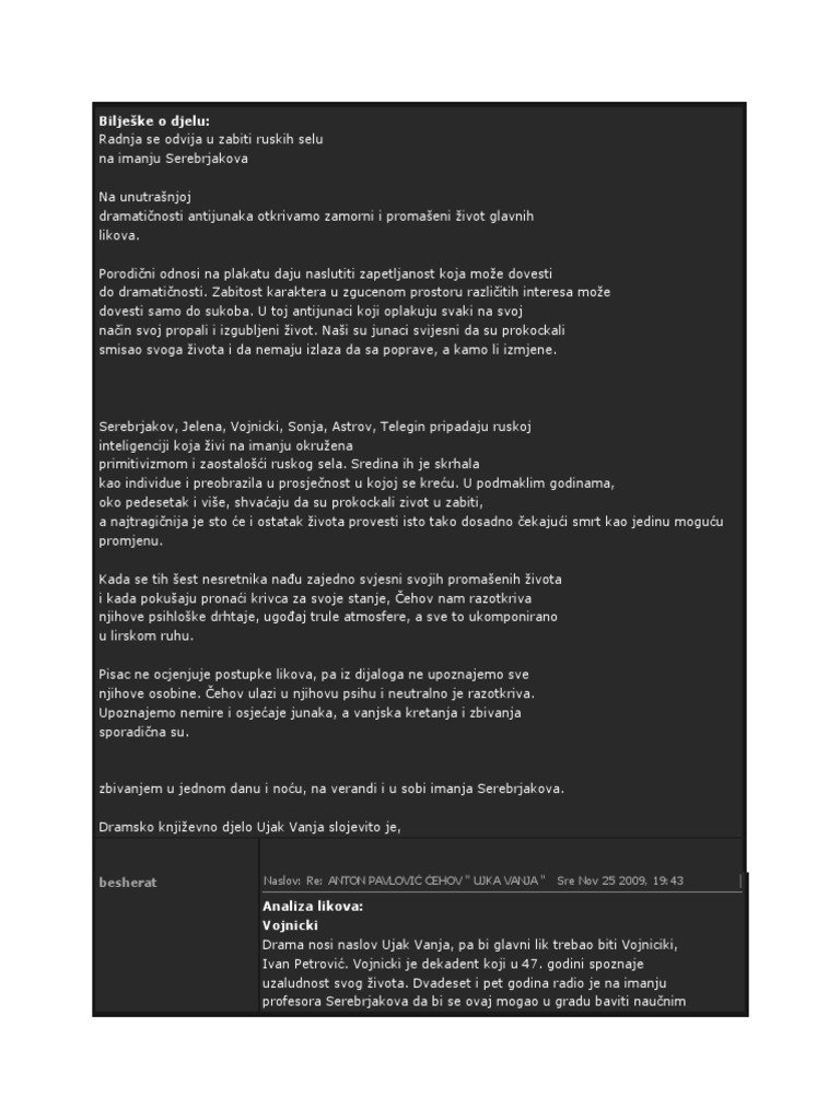 Anton Pavlovic Cehov - Ujka Vanja | PDF