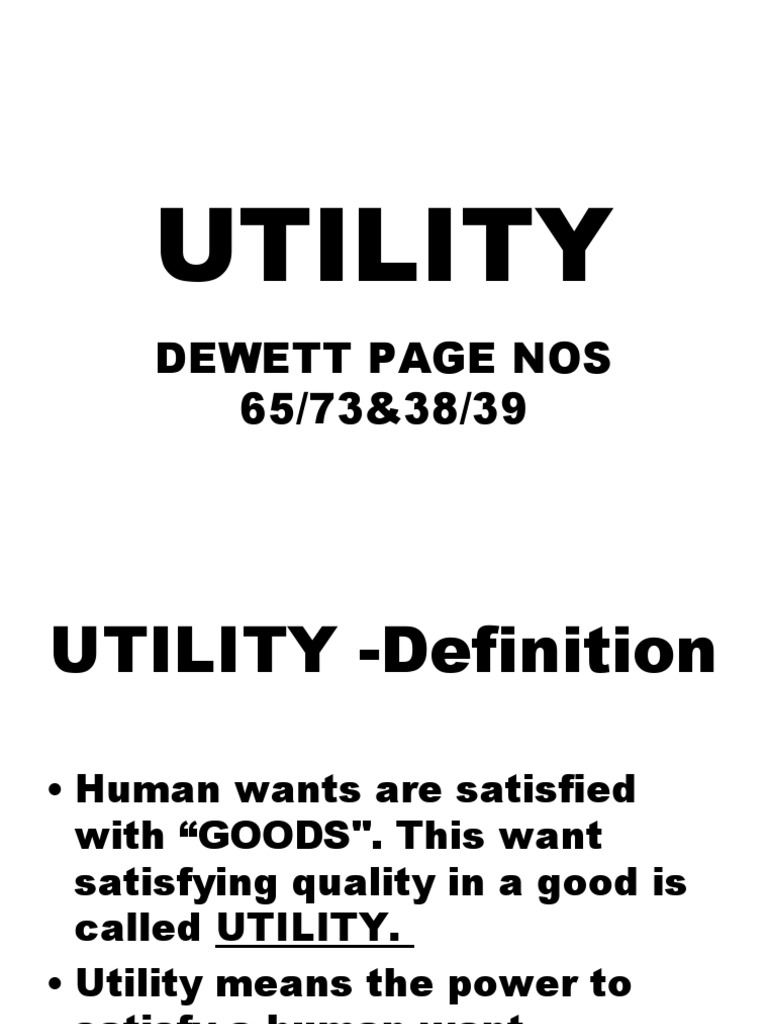 Utility | PDF | Utility | Demand