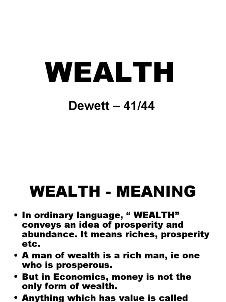 Wealth Pdf Wealth Economics