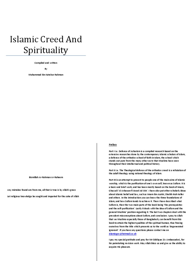 Islamic Creed and Spirituality PDF | PDF | Sufism | Sunni Islam