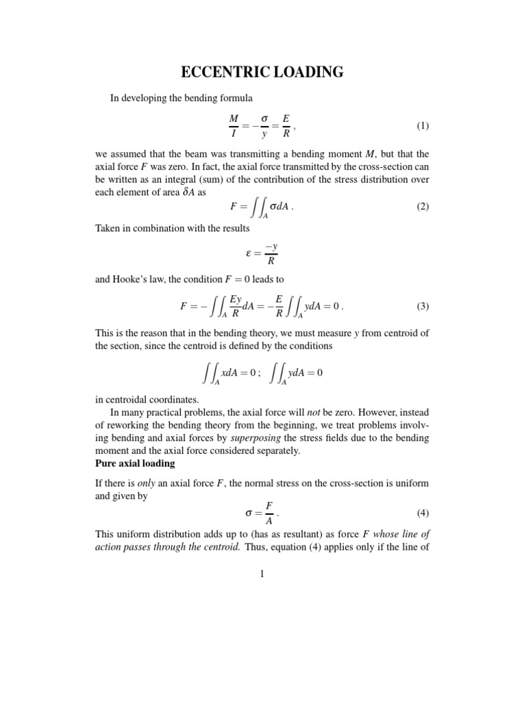 Eccentric Loading | PDF | Bending | Stress (Mechanics)