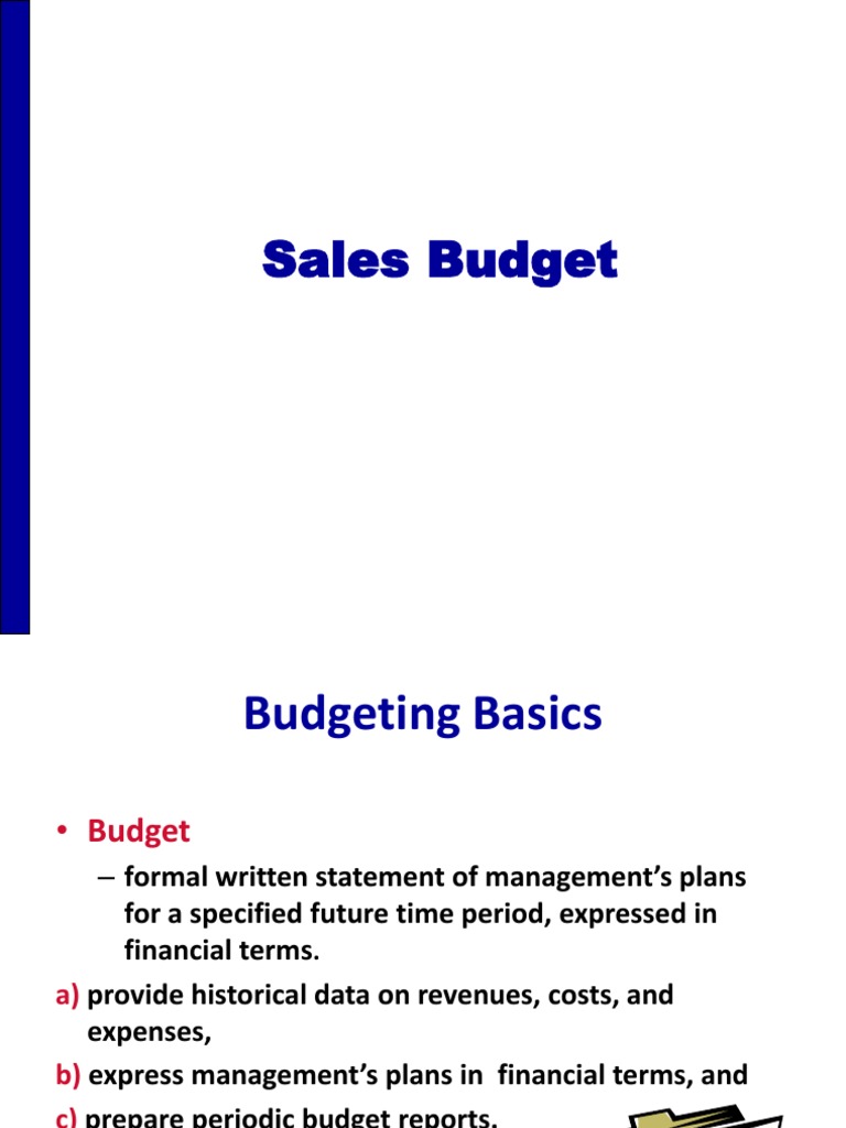 7 Sales Budget Final | PDF | Budget | Revenue