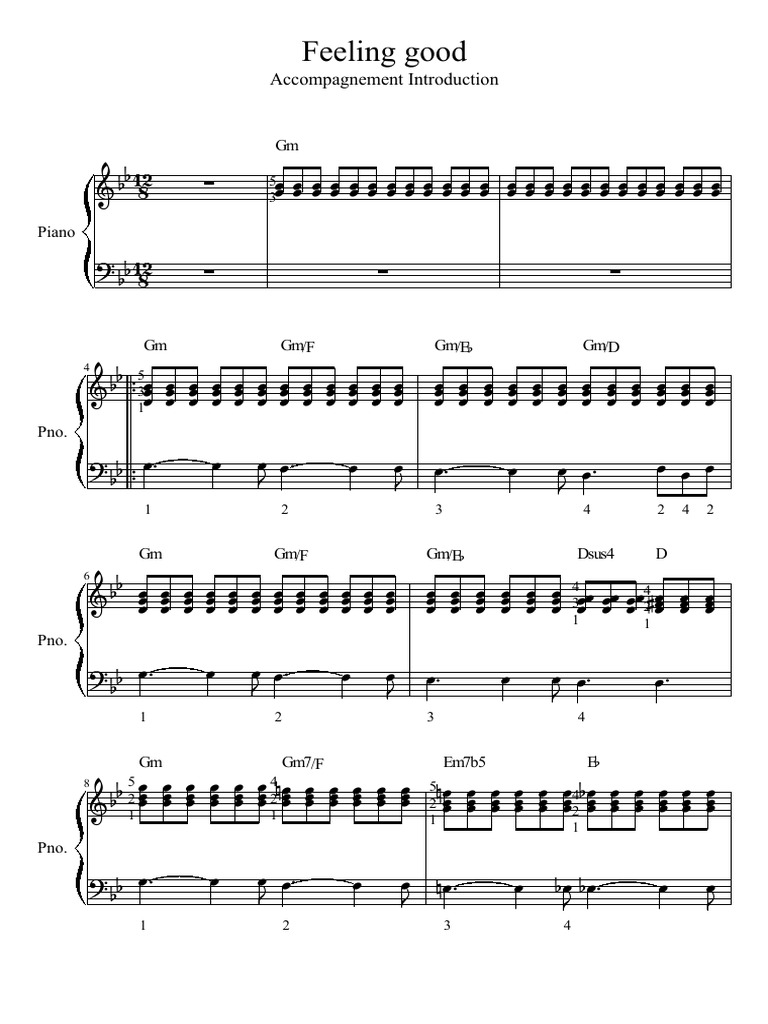 Feeling Good Introduction Partition | PDF