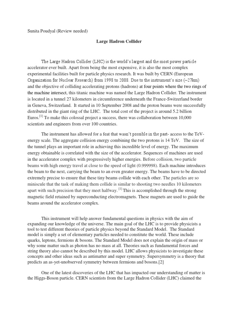 Overview of the Large Hadron Collider | PDF | Large Hadron Collider ...