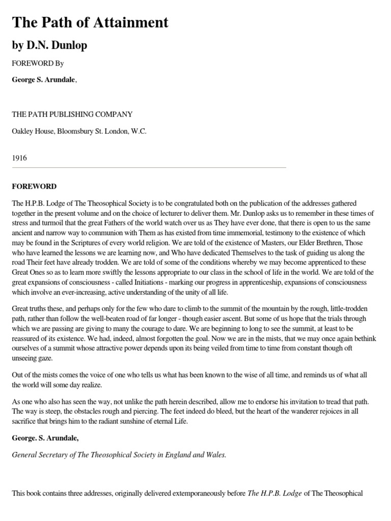 The Path of Attainment | PDF | Plane (Esotericism) | Consciousness