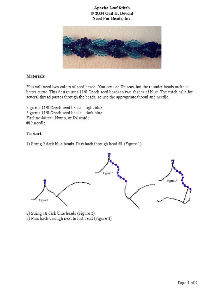 Apache Leaf Stitch | PDF | Bead | Notions (Sewing)