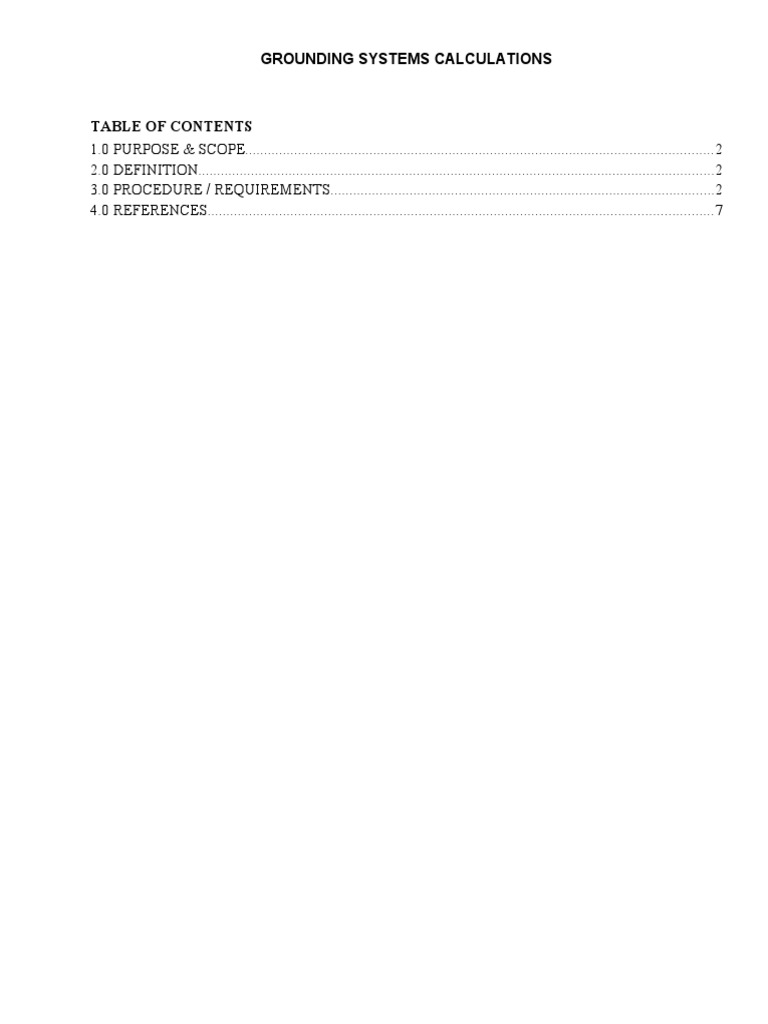 Grounding System Calculation | PDF | Electrical Resistivity And ...