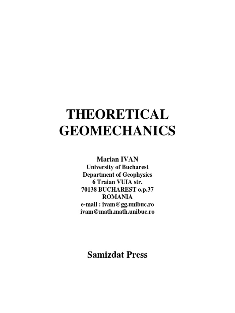 Theoretical Geomechanics | PDF | Linear Elasticity | Continuum Mechanics