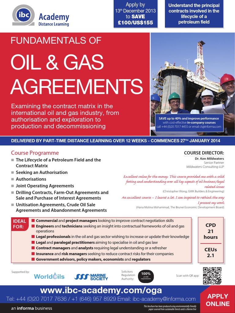 FLR2399HA101 Fundamentals of Oil and Gas Agreements Website | PDF ...