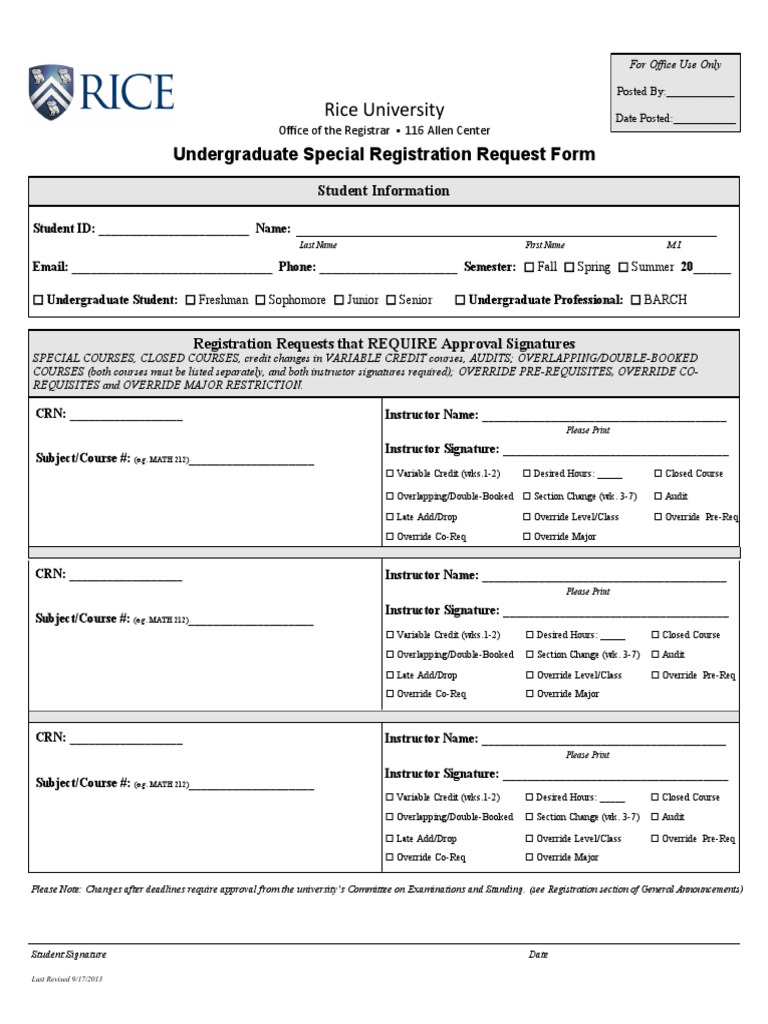 Special Registration Request Form | PDF | Career & Growth | Business