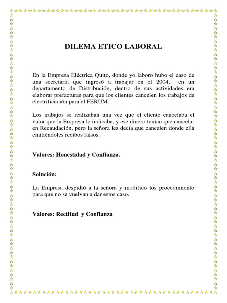 Dilema Etico Laboral | PDF | Business
