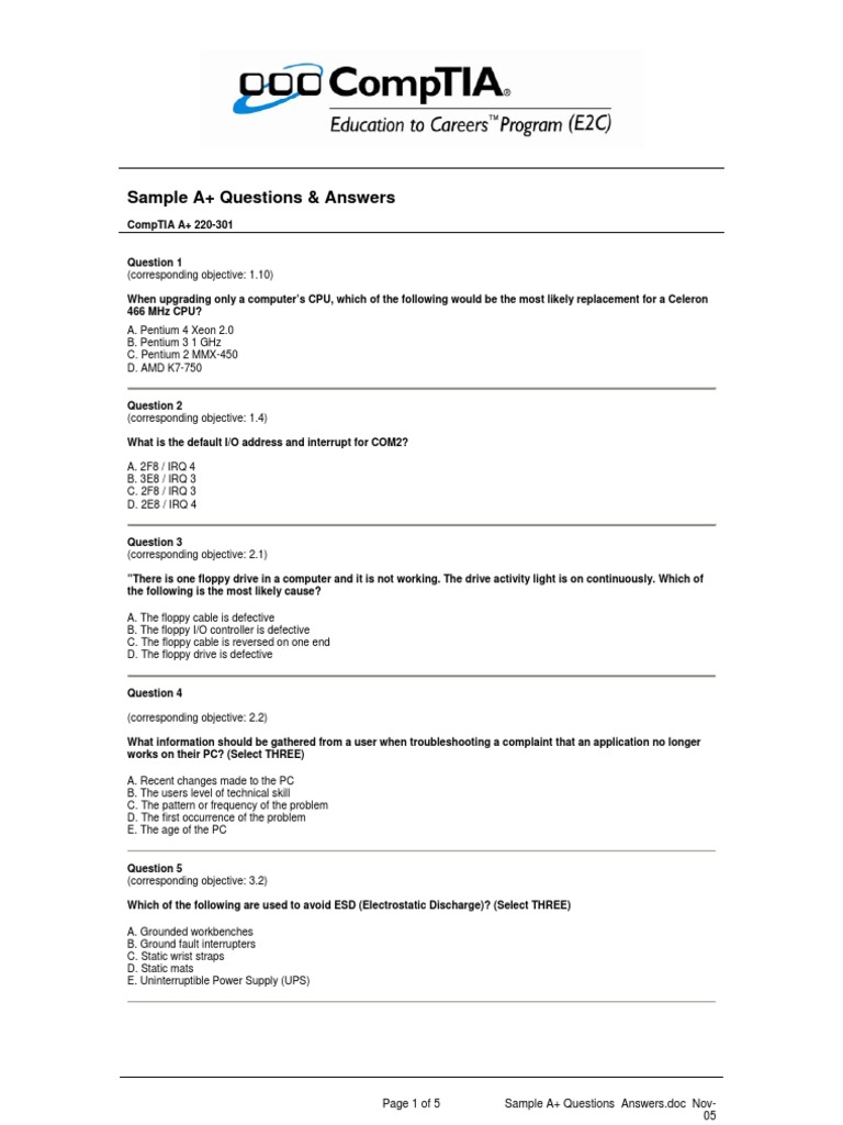 A+ Questions & Answers | PDF | Windows 2000 | Microsoft Windows