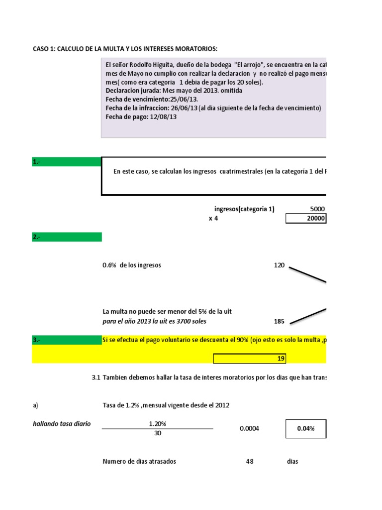 Cálculo de Intereses Moratorios SUNAT | PDF | Deuda | Economias