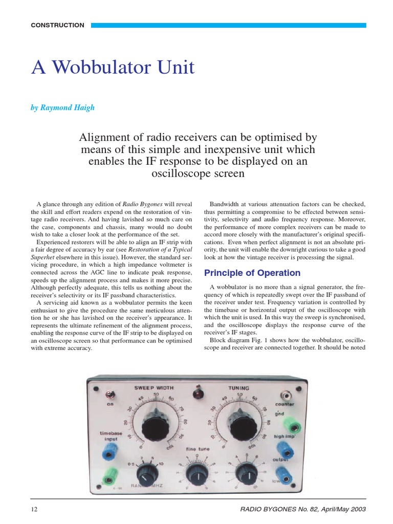 Optimizing Vintage Radio Receiver Performance Through Oscilloscope ...