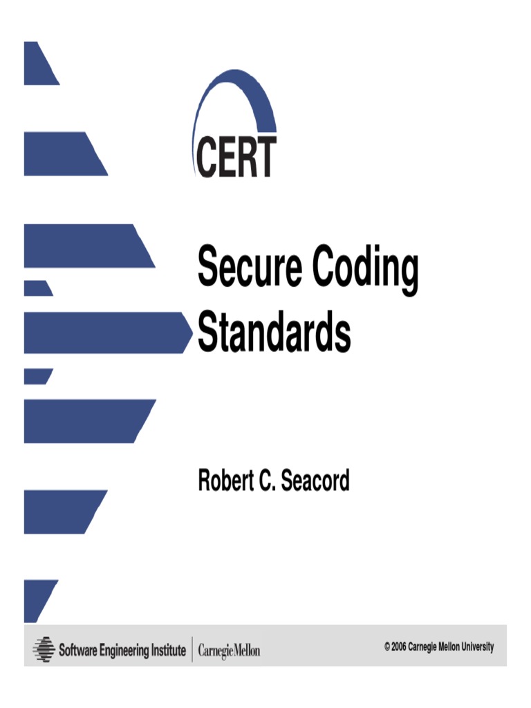 Cert Secure Coding Standards Pdf Source Code Computer Programming